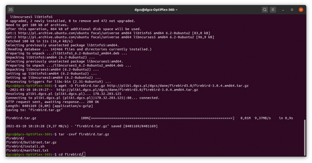Linux - Instalacja Firebird 3 oraz Firebird 2.5 - DGCS S. A.