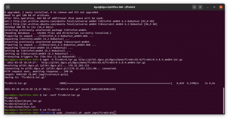 Linux - Instalacja Firebird 3 oraz Firebird 2.5 - DGCS S. A.
